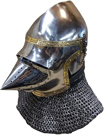 Amazon.com: REDSKY TRADER Medieval Bascinet Hounskull Helmet with ...