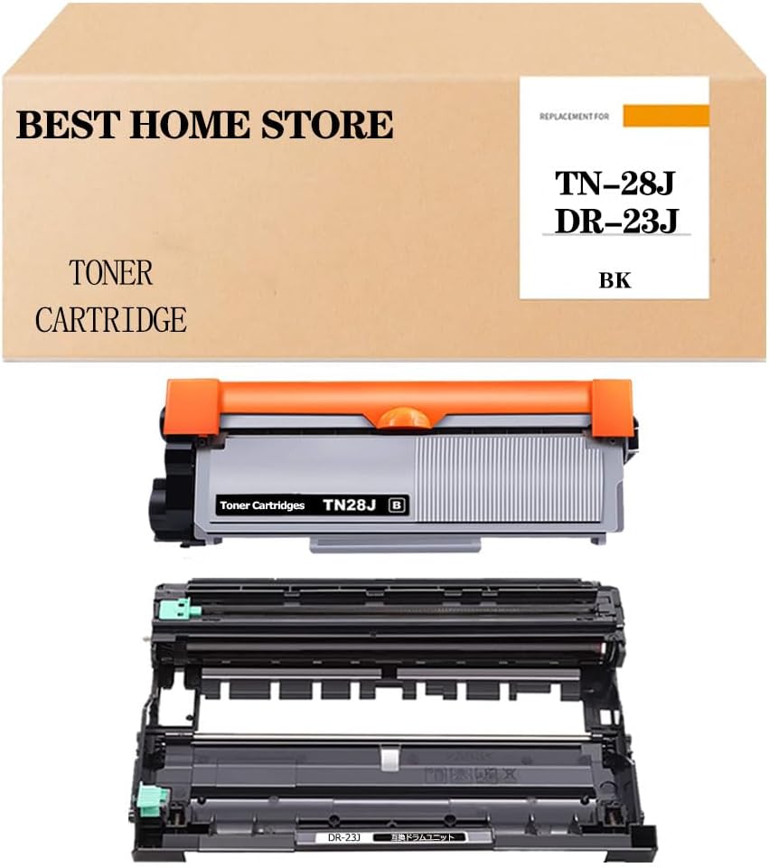 Amazon.co.jp: ブラザー用 TN-28J互換トナーカートリッジ+DR-23J 互換ドラムユニット 各1本(全計2本ゼット/黒 /大容量 /残量表示/個包装)ブラザー用 TN-28J ...