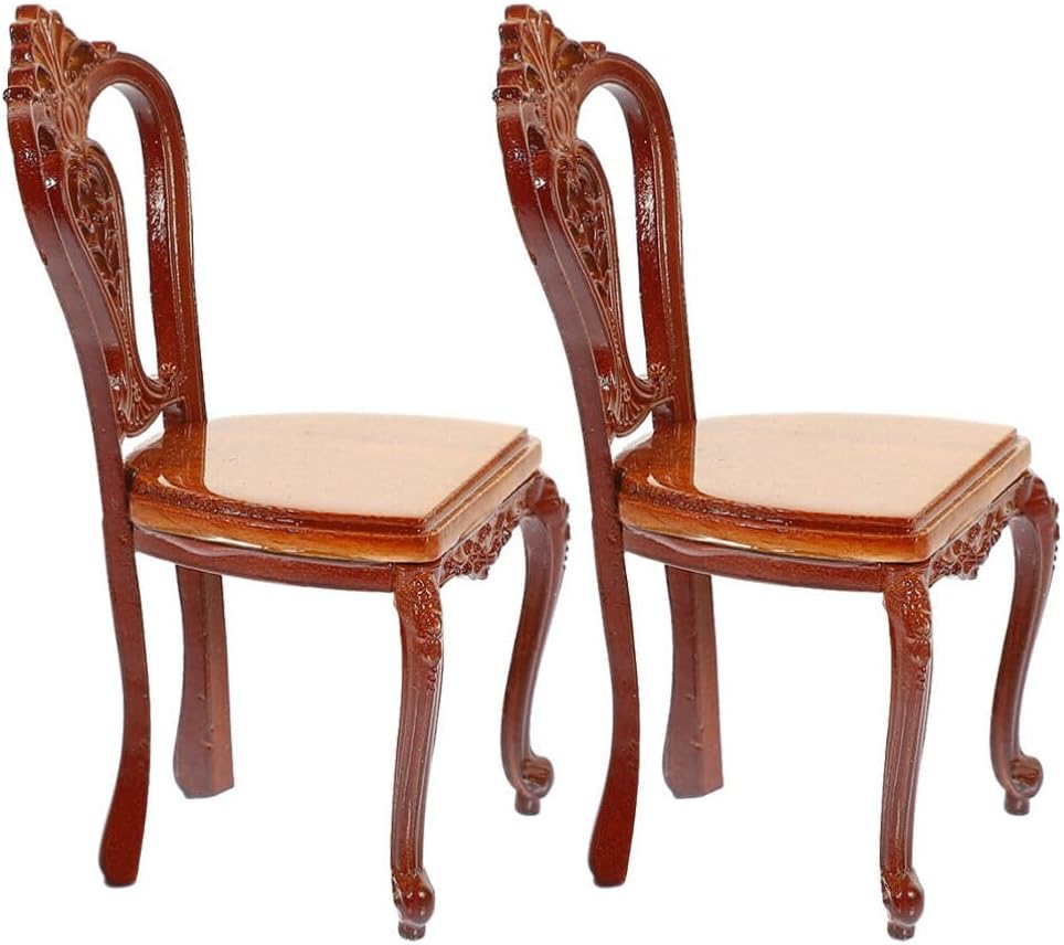 Amazon.com: Gadpiparty Mini Wooden Chair 2pcs Miniature Wooden Chair ...