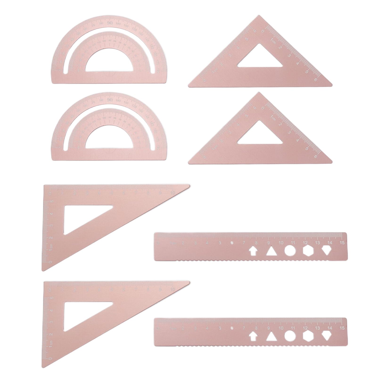 Snapklik.com : 2 Sets Geometry Set Aluminum Alloy Ruler Drafting Tool ...