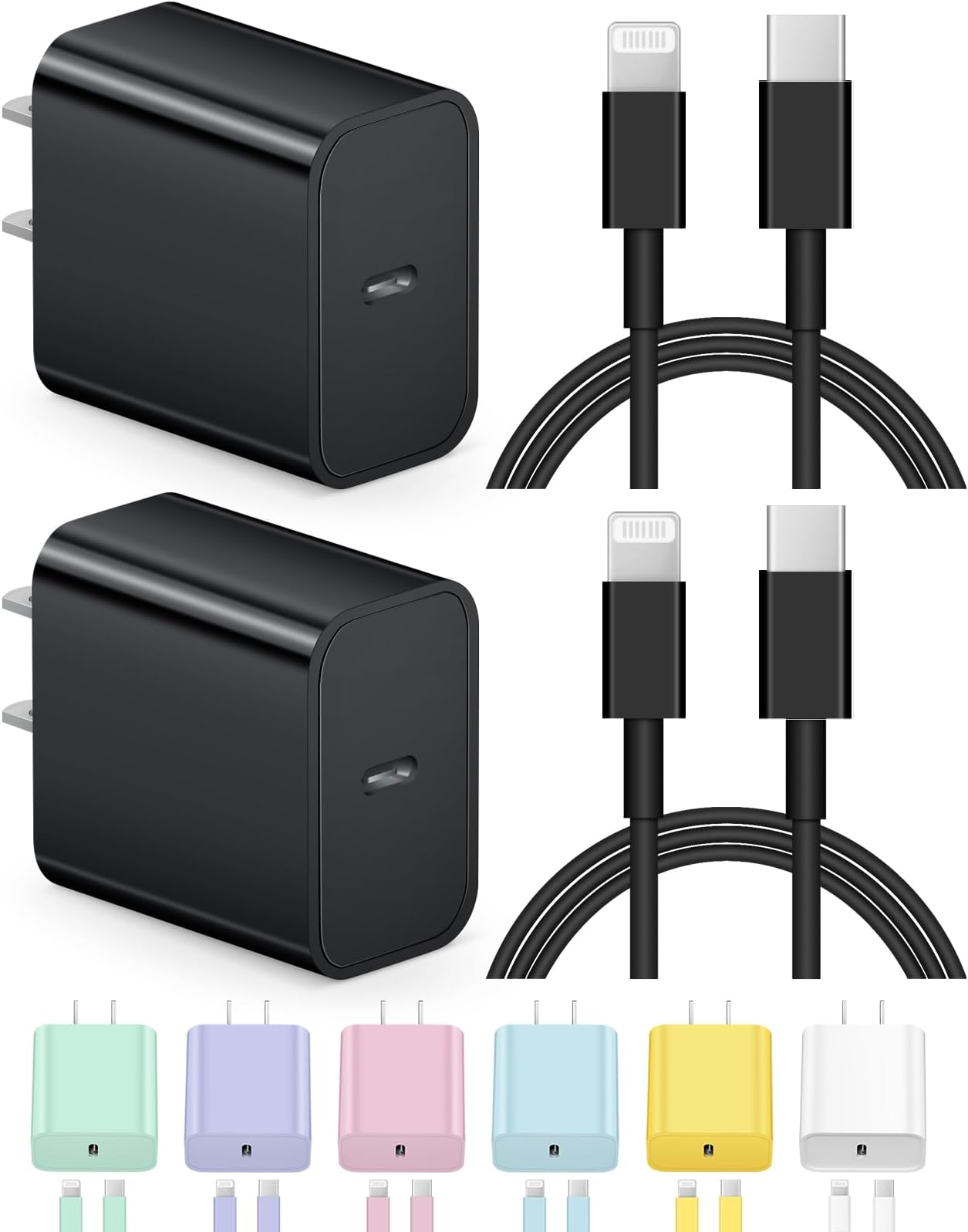 iPhone Charger Fast Charging [MFi Certified] 2 Pack Apple Type C Wall ...