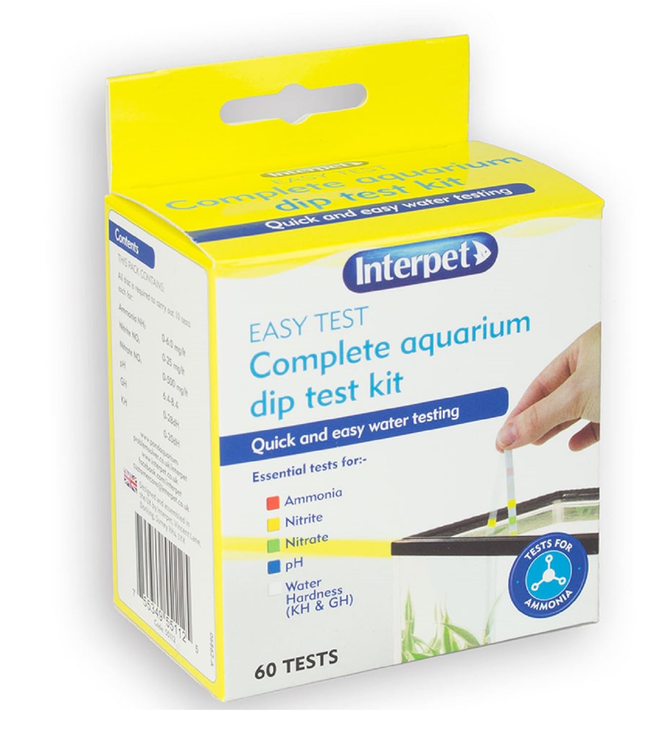 Interpet Easy Complete Aquarium Fish Tank Dip Test Kit Strips, Tests ...