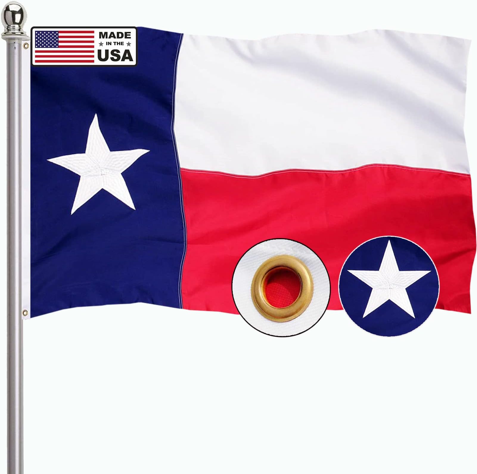 Amazon.com : DANF Texas Flag 3x5 ft: Longest Lasting Heavy Duty TX ...