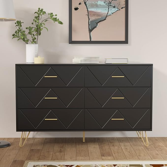 Amazon.com: RESOM Dresser for Bedroom, 6 Drawer Dresser with Sturdy ...