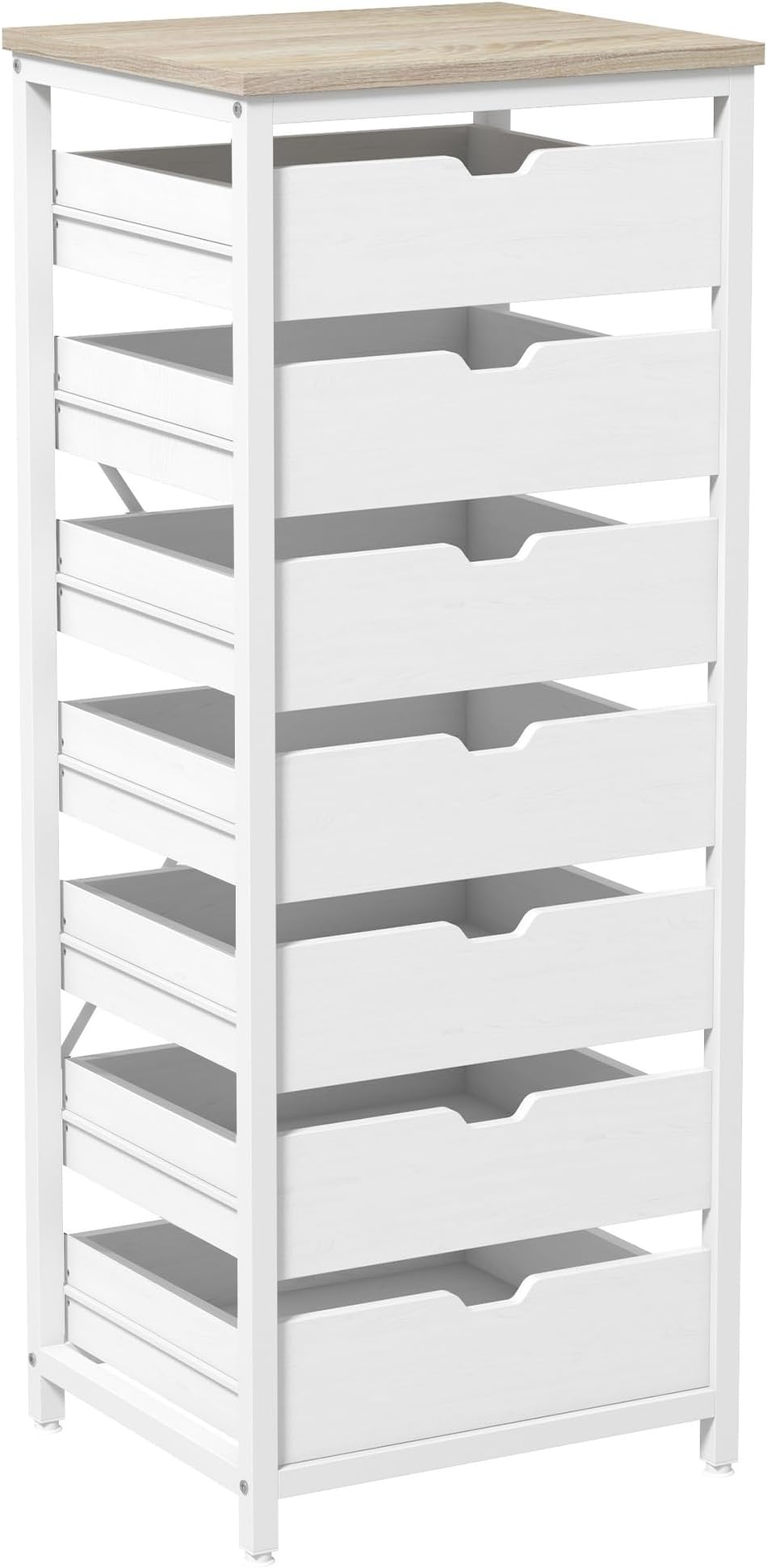 Rebecca Mobili Caisson de Rangement 5 Tiroirs, Commode Blanc, pour ...