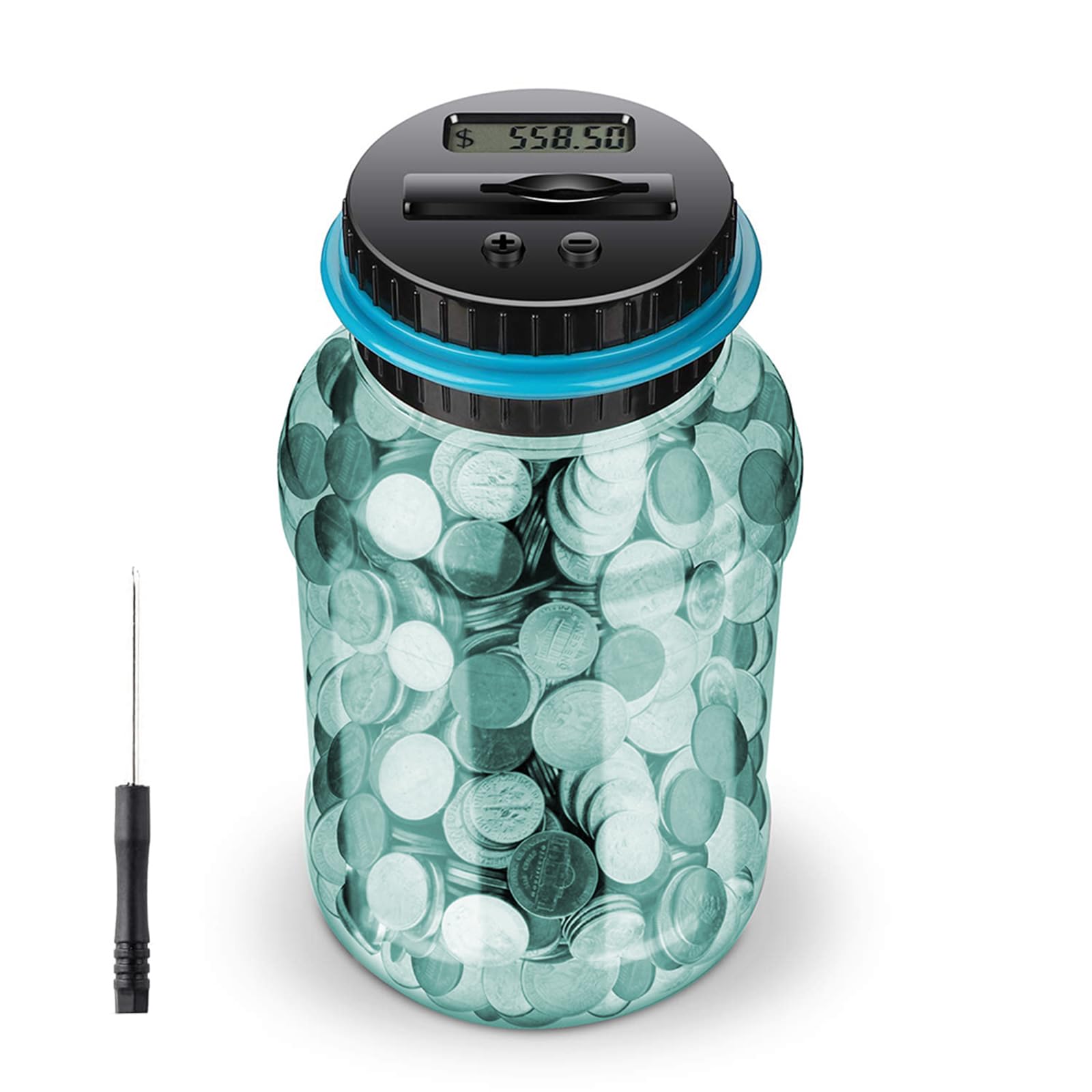 Amazon.com : Coin Piggy Bank Saving Jar, Winnsty Digital Coin Counter ...
