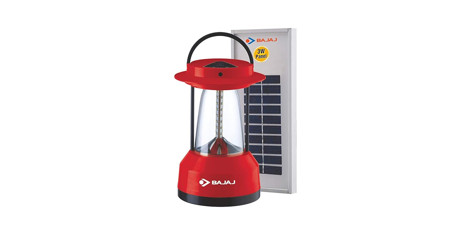 Bajaj Electricals Asha Rechargeable LED Solar Lantern (Red) : Amazon.in ...