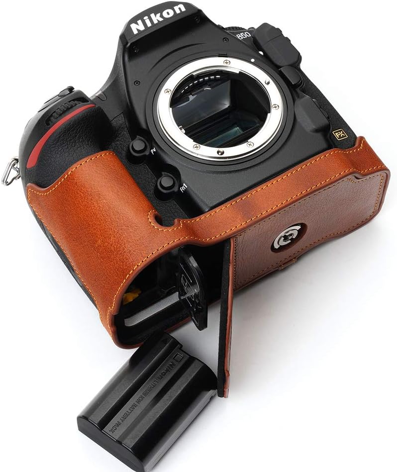 Amazon.com : TP Original Handmade Genuine Real Leather Half Camera Case ...
