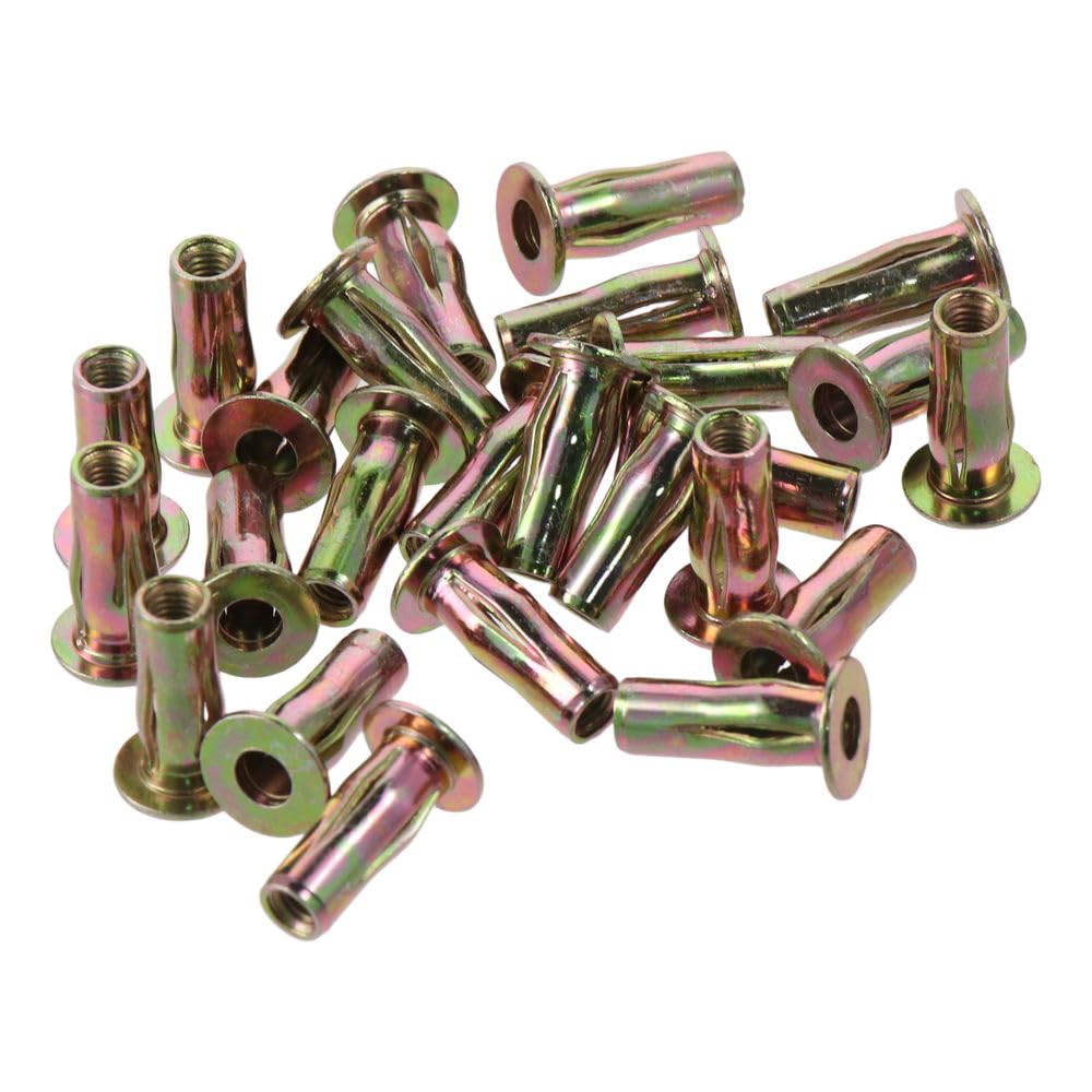 FEIYING 25Pcs Multi-Grip Rivet-Nut, M5 M6 Pre-Bulbed Shank Carbon Steel ...