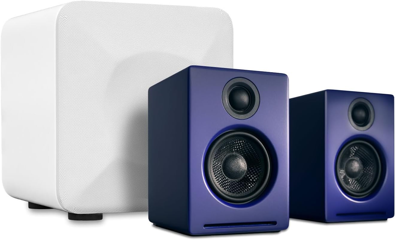 Amazon.com: Audioengine A2 Blue Pc Speakers for Desktop and S6 White ...