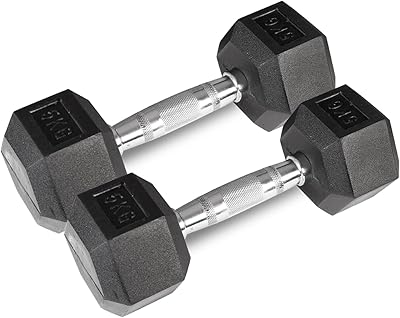 OZFIT 10kg CAP Barbell Coated Hex Dumbbells, Set of 2 Heavy Duty ...