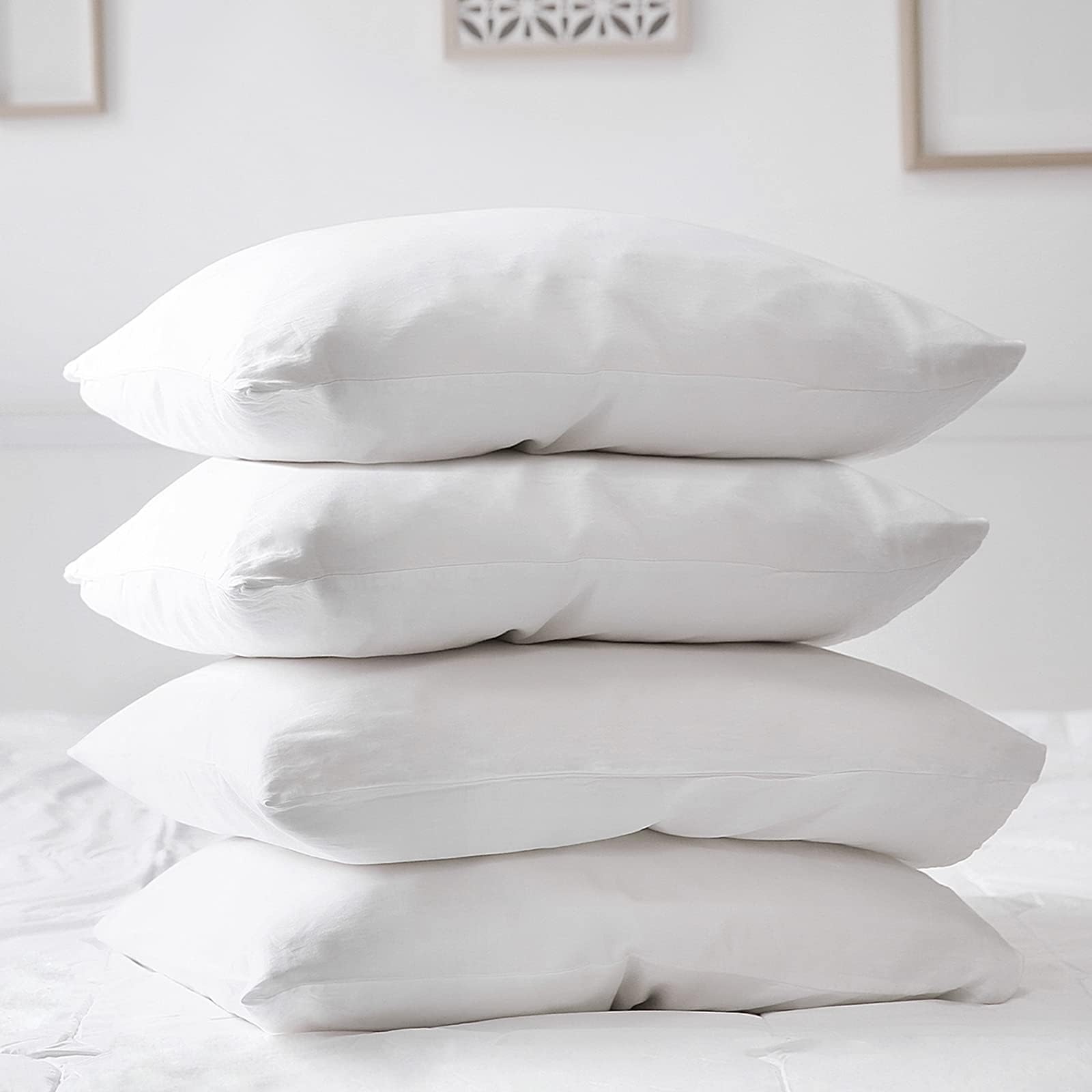 Amazon.com: Utopia Bedding 4 Pack Waterproof Pillow Protectors with ...