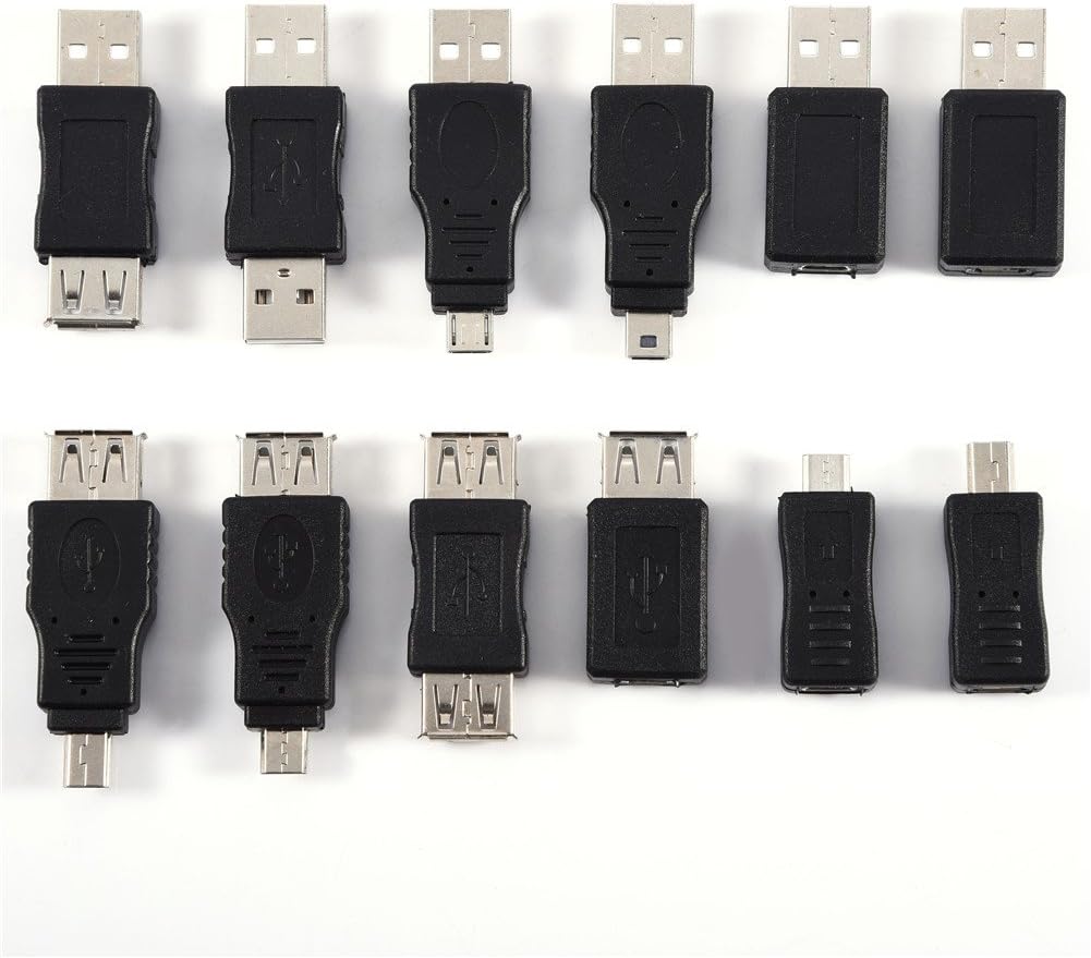USB Adapter Kit, Variety of Different USB2.0 Adapters Mini Male Female ...