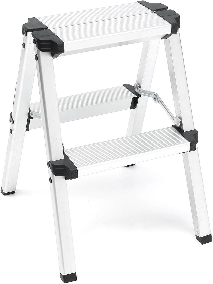 HORUSDY Portable 2-Step Folding Ladder, Aluminium Frame Light Weight ...