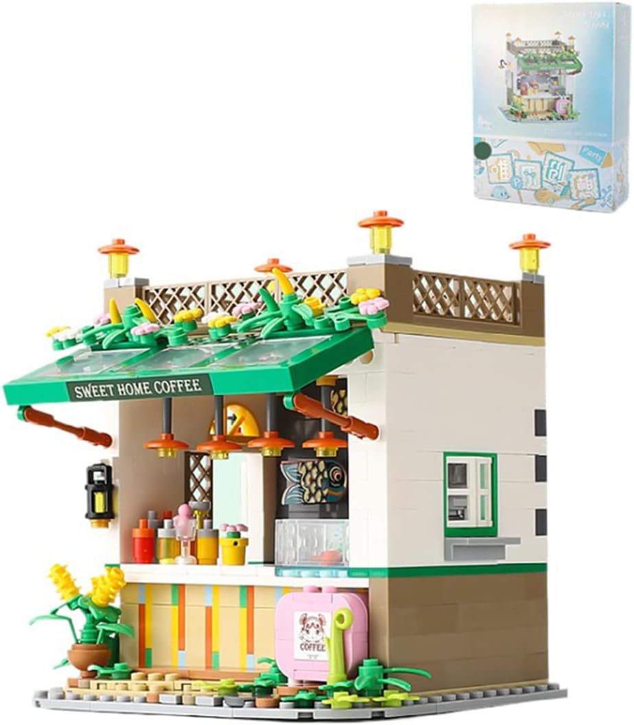 Amazon.com: Hufuman Dessert House Building Set with Second-Floor Garden ...