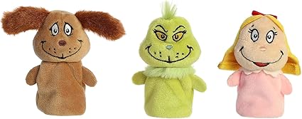 Amazon.com: Aurora World Dr Seuss - 3" Grinch Finger Puppet Set ...