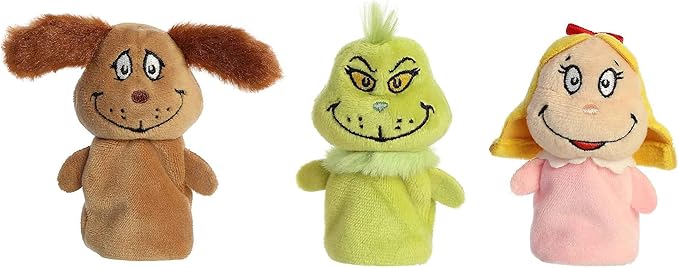 Amazon.com: Aurora World Dr Seuss - 3" Grinch Finger Puppet Set ...