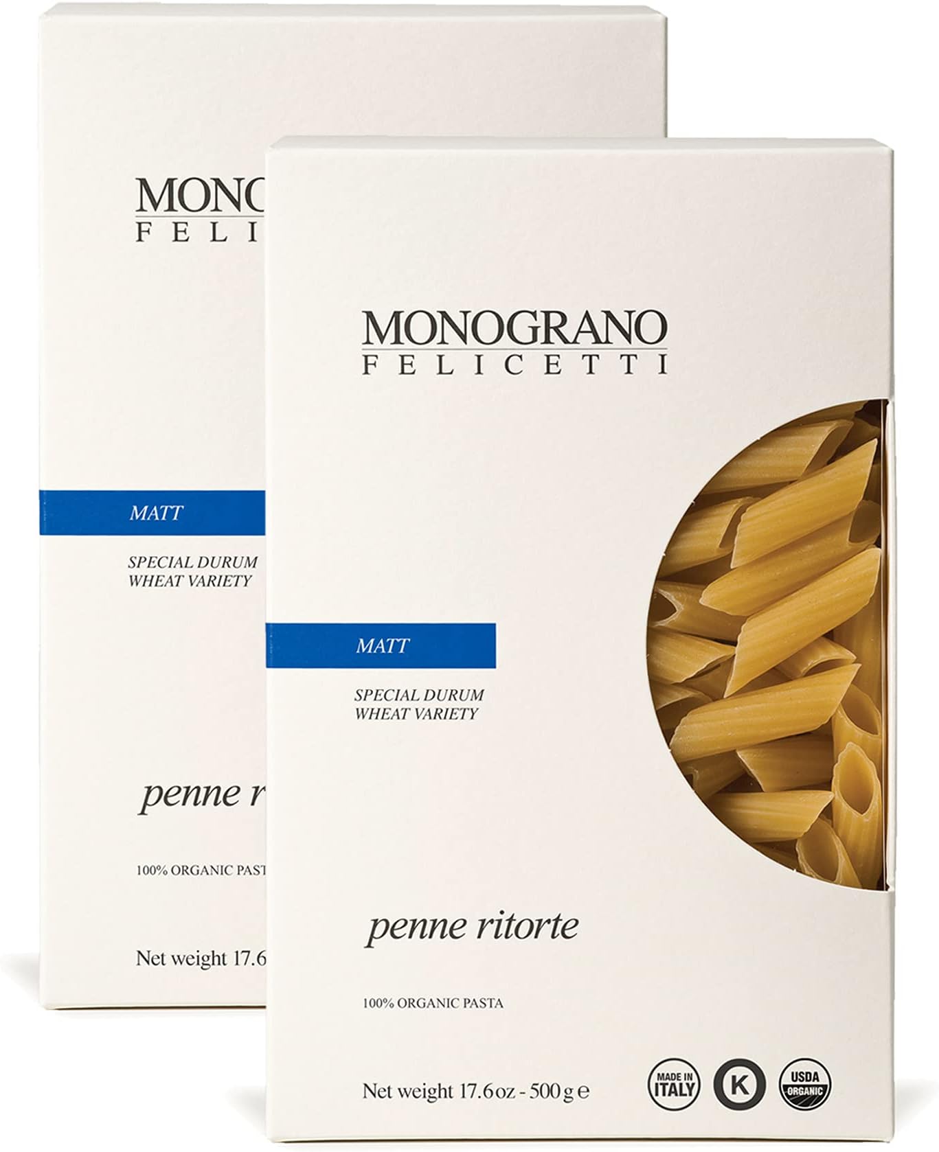 Amazon.com : Monograno Felicetti Matt Penne Ritorte Pasta Italian ...