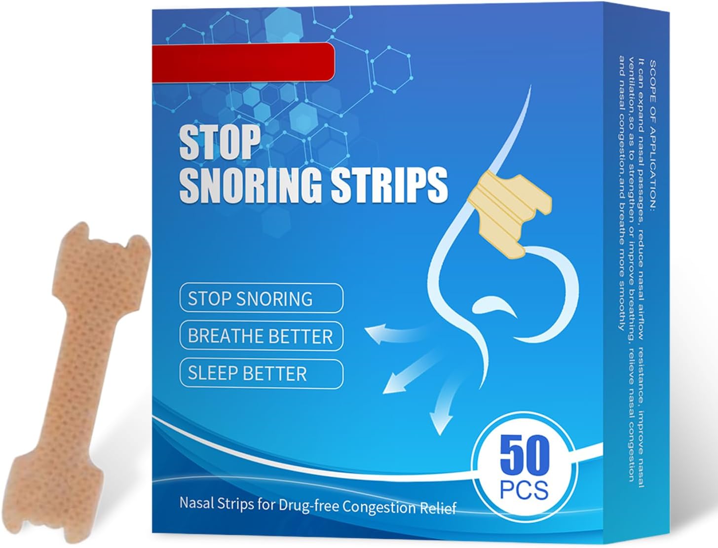 Cerotti Nasali Antirussamento, 50pezzi Cerotti Nasali Respira Bene ...