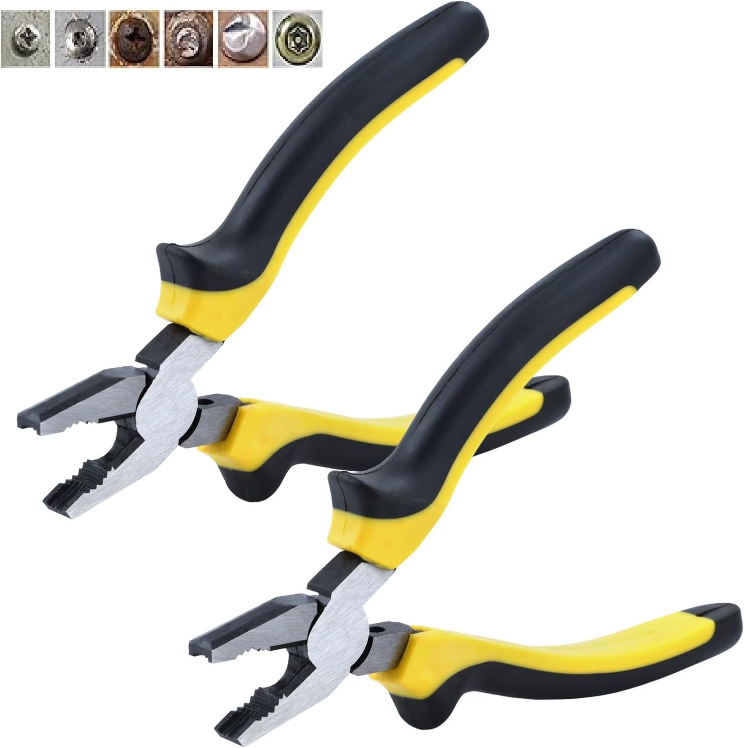 16cm Screw Extractor Pliers, 2 pcs Combination Linesman Pliers Screw ...