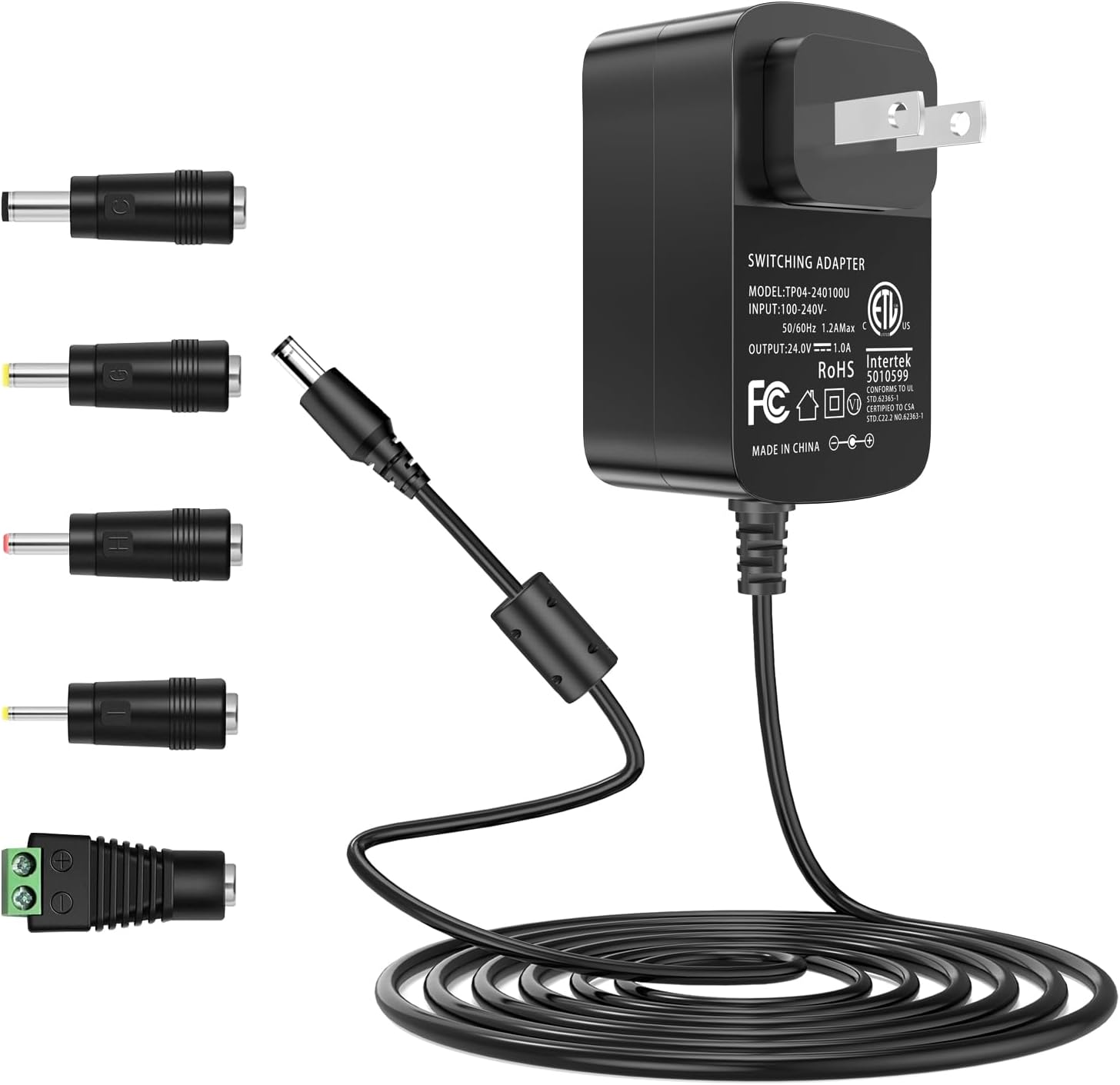 Amazon.com: 100V-240V to 24V 1A Power Supply, 24V 1A Power Adapter 5 ...