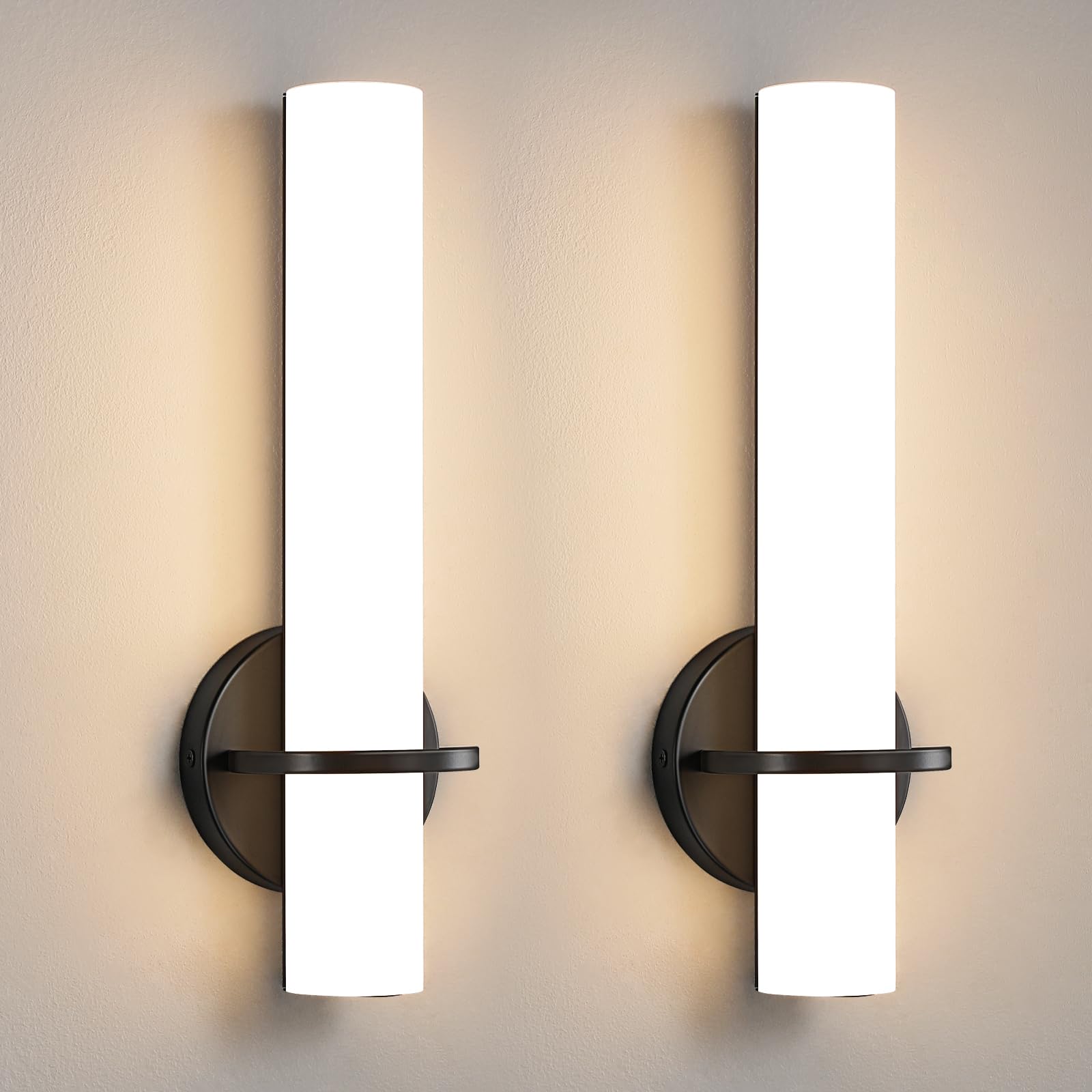 AIJIASI Wall Sconce Light - Modern Black Bathroom Light Fixtures Wall ...