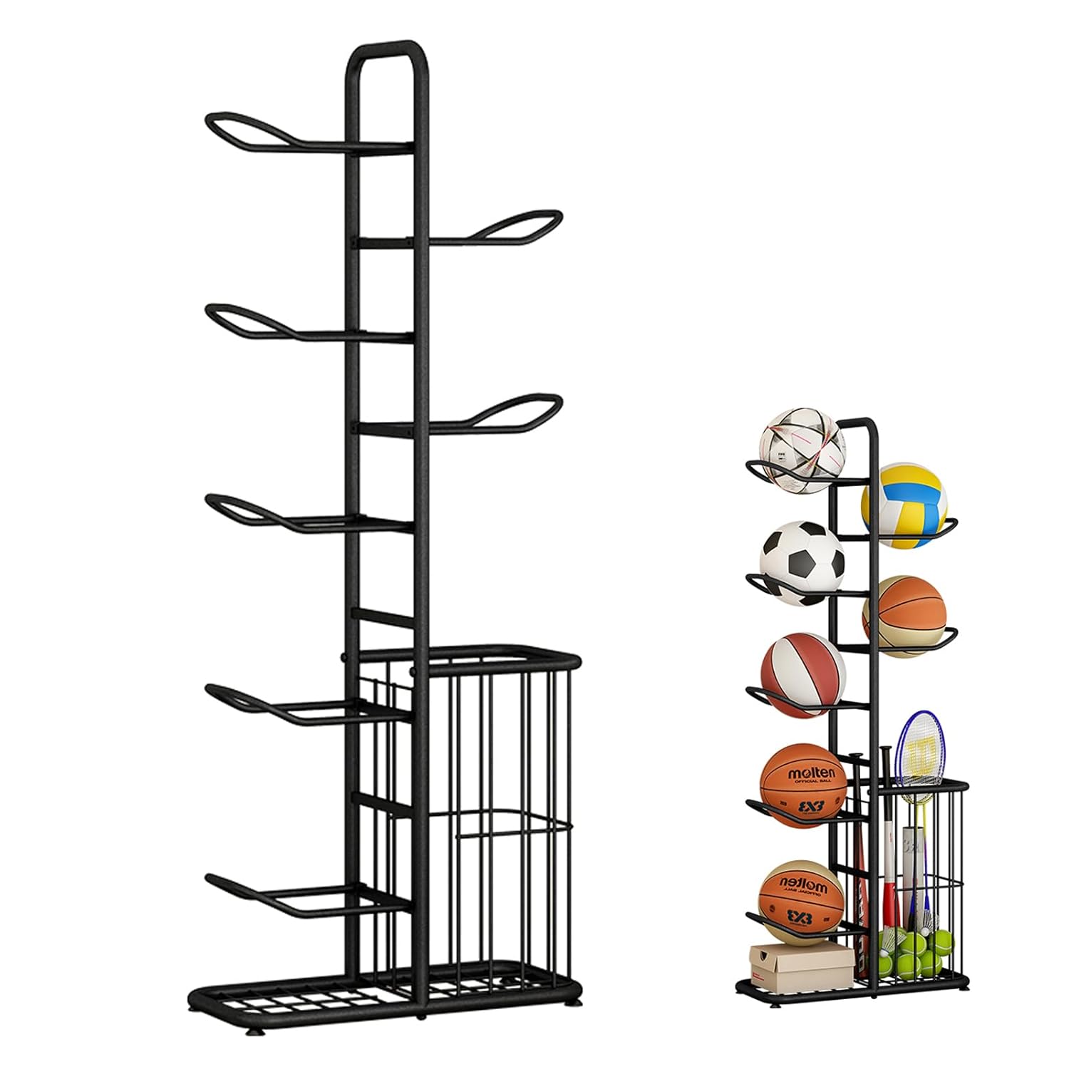 Buy Basketball Rack - Garage Sports Equipment Storage Organizer - Easy ...