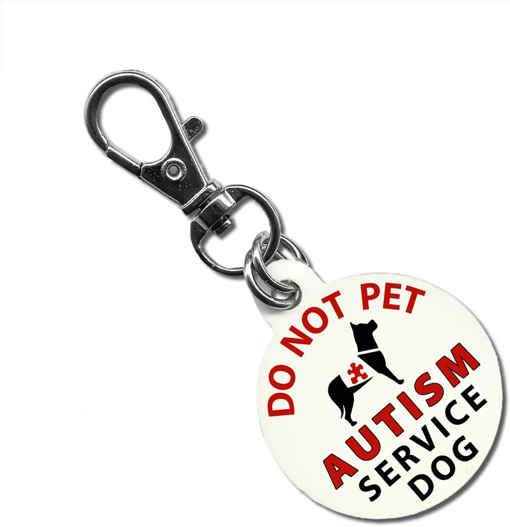 Amazon.com: Creative Clam Autism Service Dog Red Ada Medical Alert 1.25 ...
