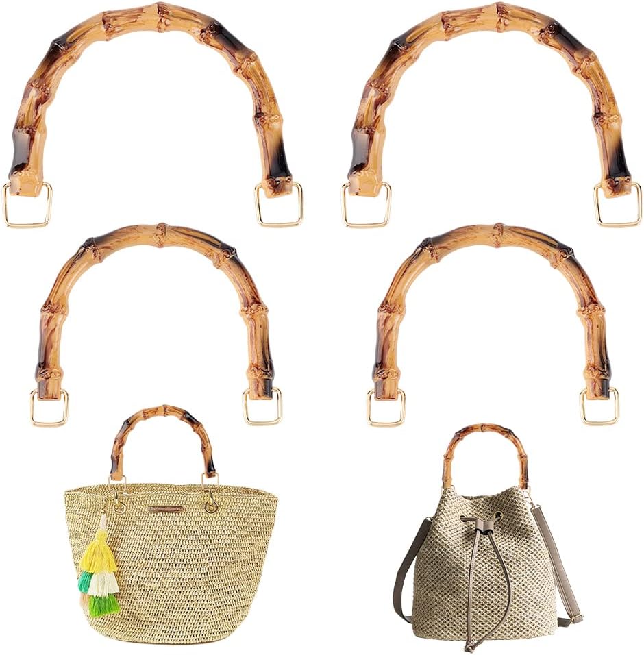 Amazon.com: PH PandaHall 4pcs Purse Handles Wood Rattan Woven Handles 2 ...