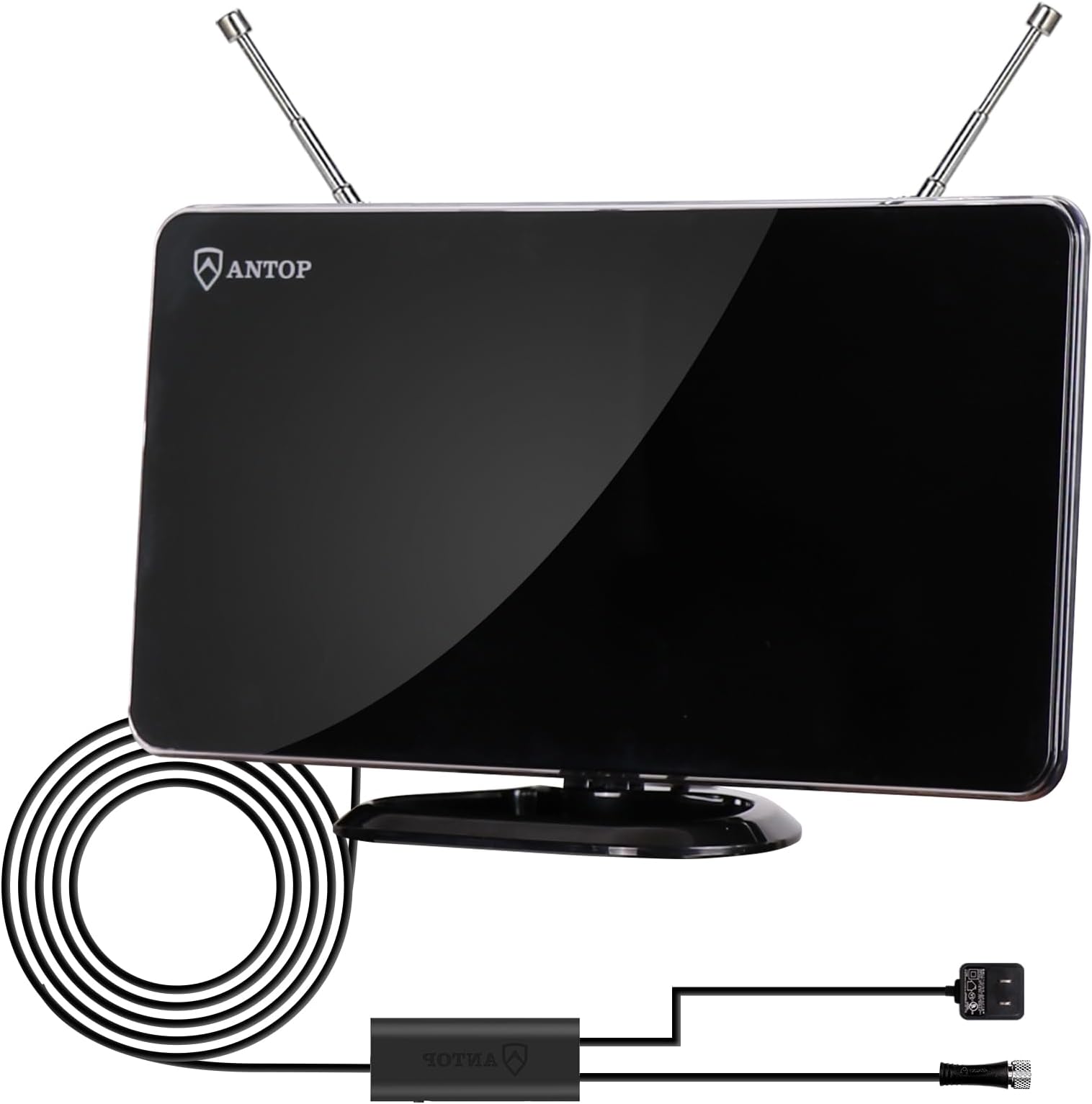 Amazon.com: Digital TV Antenna Indoor, Antop Rabbit Ears HDTV Antenna ...