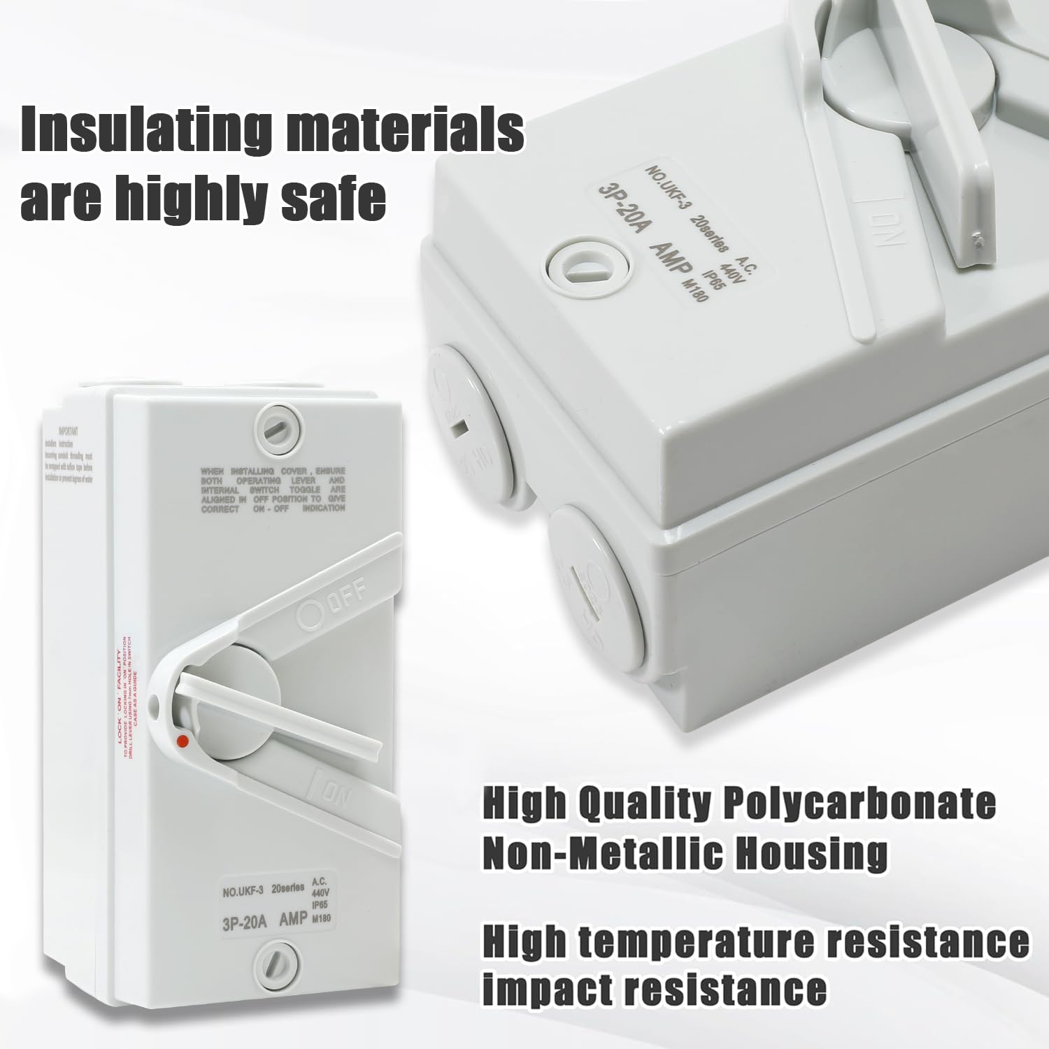 Snapklik.com : Enclosed Motor Disconnect Switch 20A 3Pole 440V Heavy ...