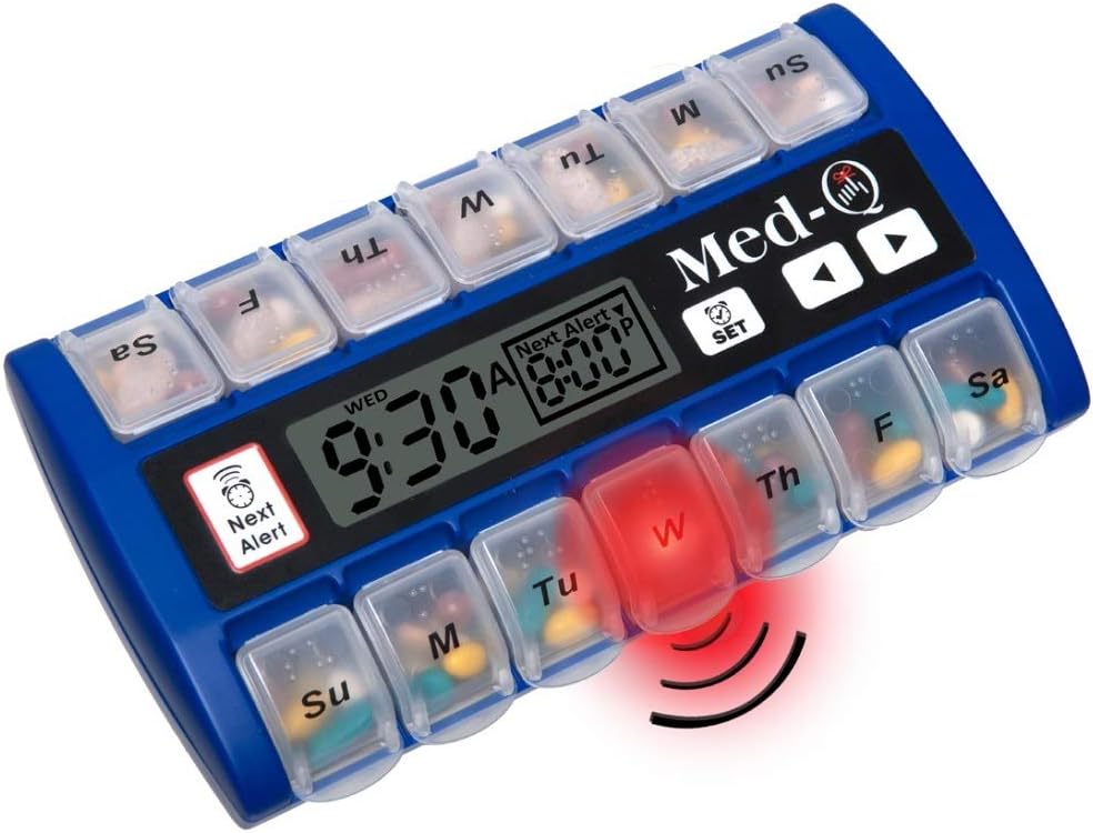 Amazon.com: MED-Q Digital Pill Box, Single Beep Alarm and LED Alert ...