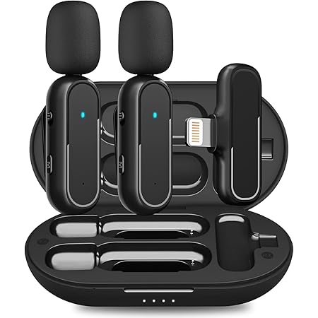 Amazon.com: Kopdkes 2 Pack Wireless Lavalier Microphone for iPhone iPad ...