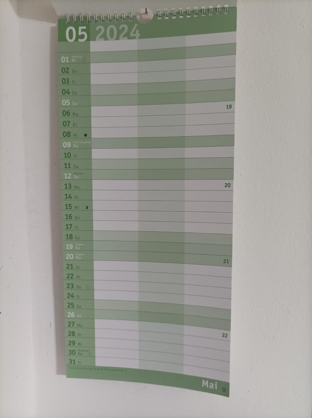 Basic Planer für zwei 2024. Praktischer Wandplaner für 2 mit 3 Spalten ...