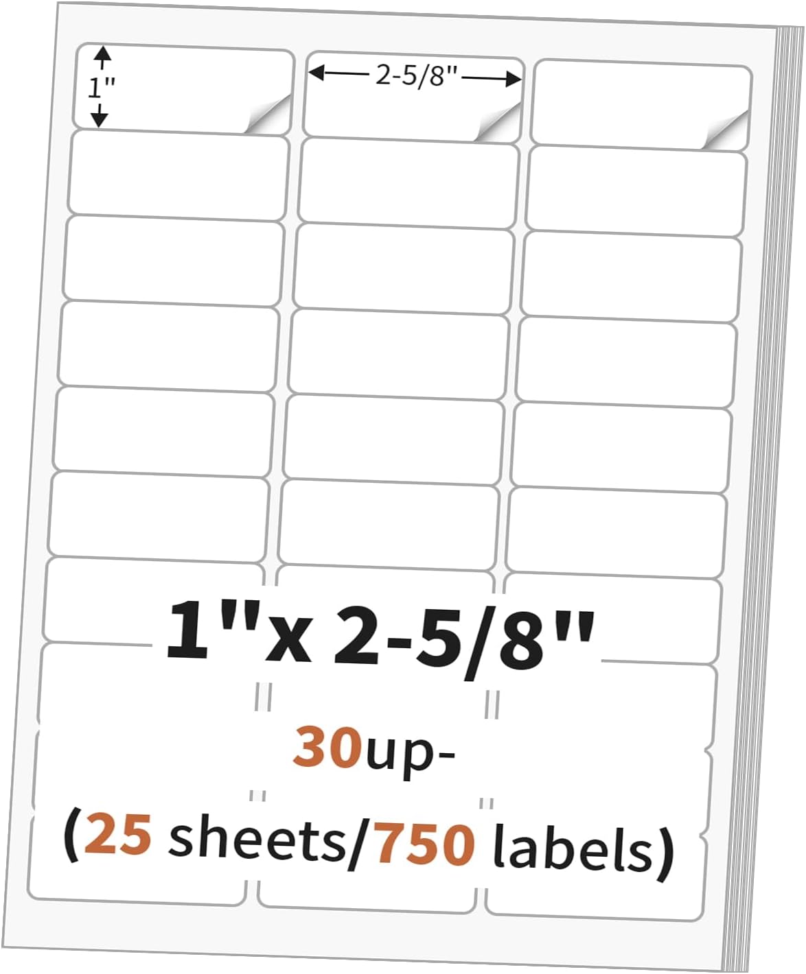 Amazon.com : 1"x 2 5/8" (25 Sheets) Address Labels, Labels Sticker ...