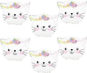 Amazon.com: 6Pcs Cat Foil Balloon Cute Cat Kitten Balloons for Birthday ...
