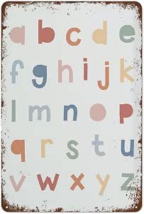 Amazon.com: Metal Sign Alphabet Lowercase Letter ABC Montessori ...