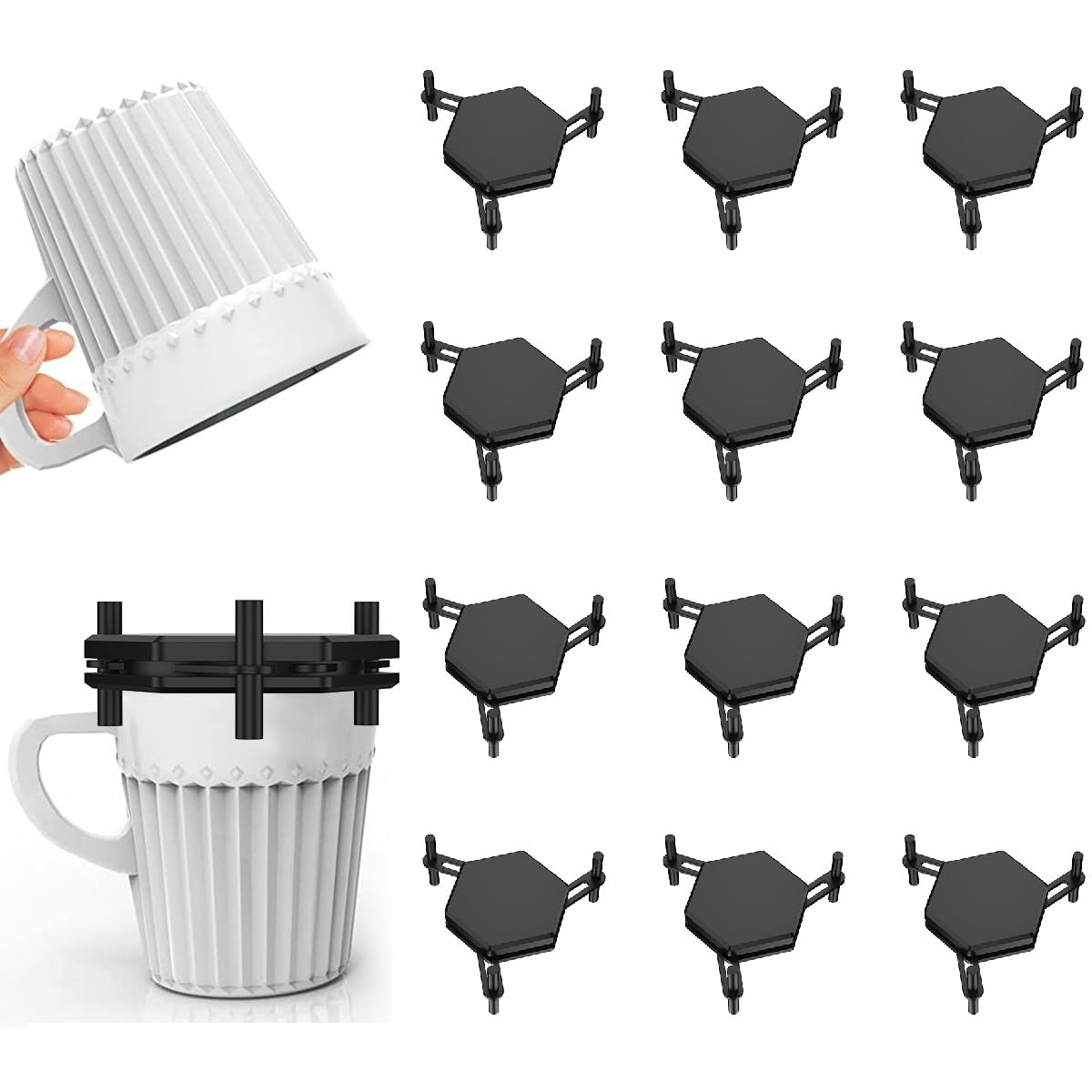 12Pcs Coffee Mug Holders Stackable Coffee Cup Organizer Non-Slip ...