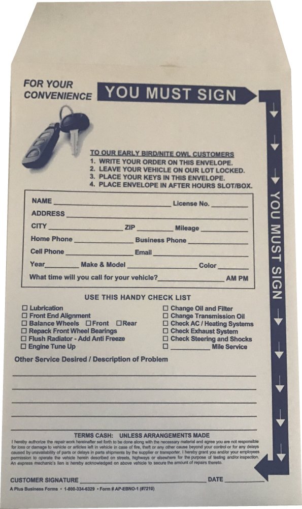 Key Drop Box 500 Cashier Depot Night / After Hours Key Drop Envelope ...
