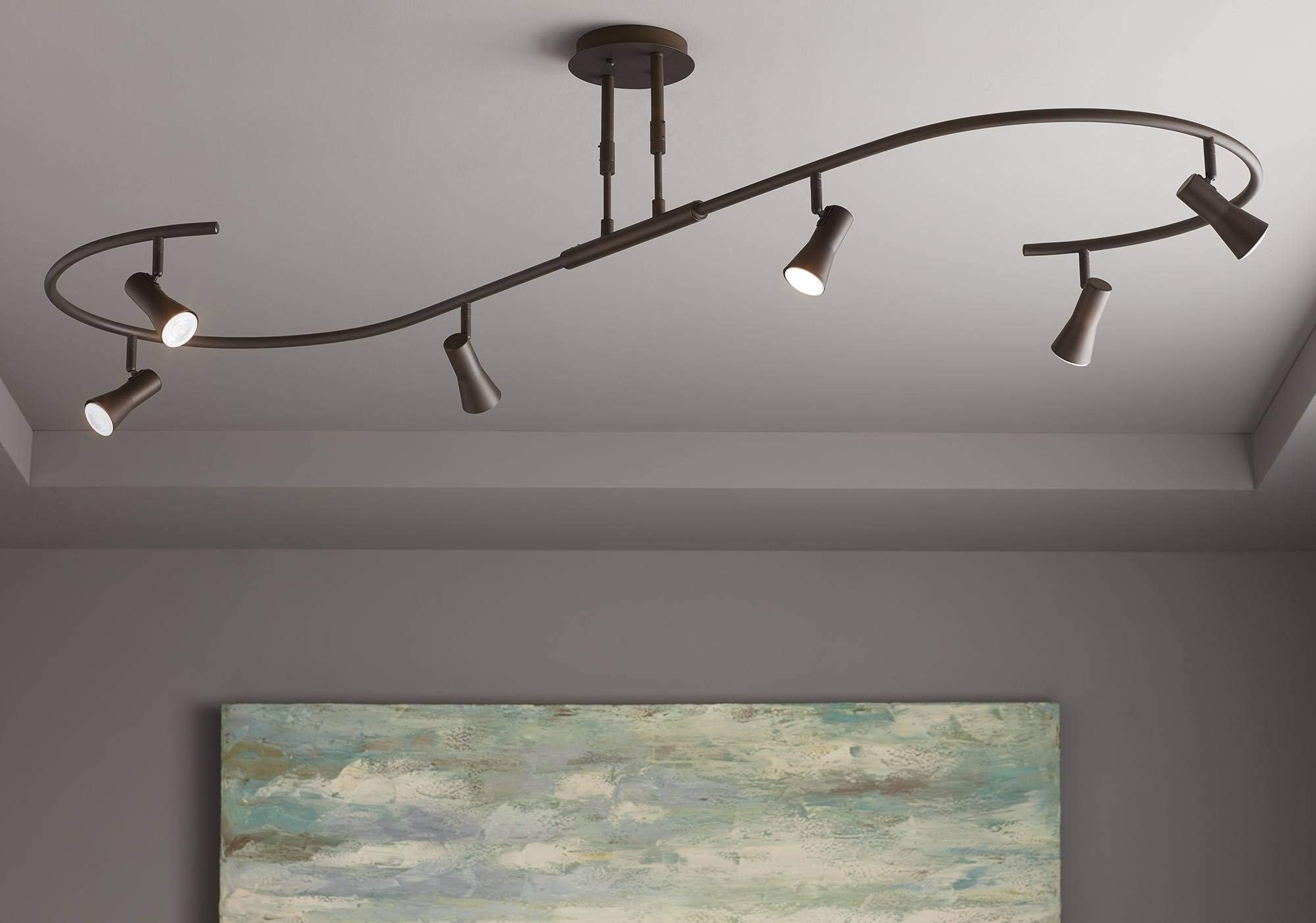 Pro Track Wilfax 3-Arm LED Ceiling Track Light Fixture Kit Adjustable ...