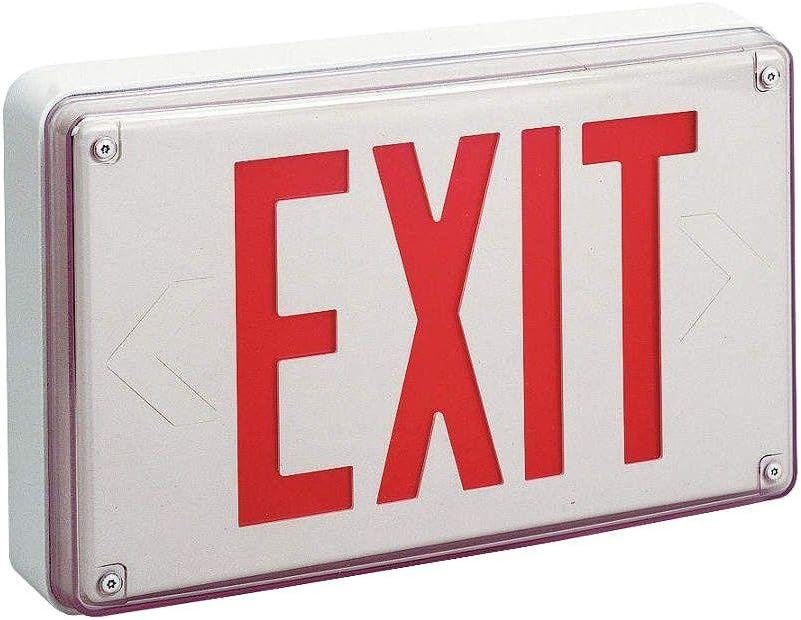 Lithonia Lighting LV S W 1 R 120/277 EL N 2W LED Exit Sign, White ...