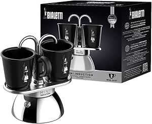 Bialetti Mini Express Induction, induktionskaffemaskin, 2 koppar (100 ...