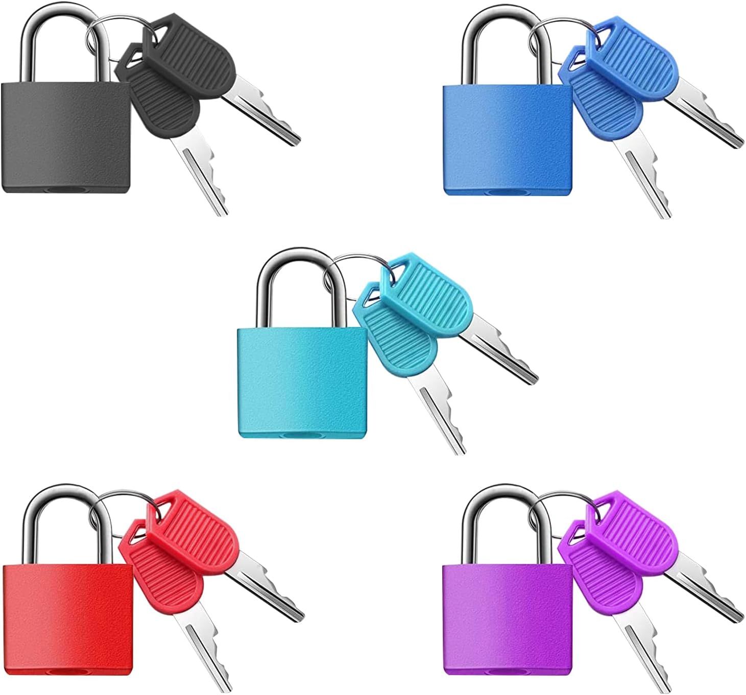 5Pack Suitcase Locks with Keys, 23mm Small Luggage Padlocks Multicolor ...