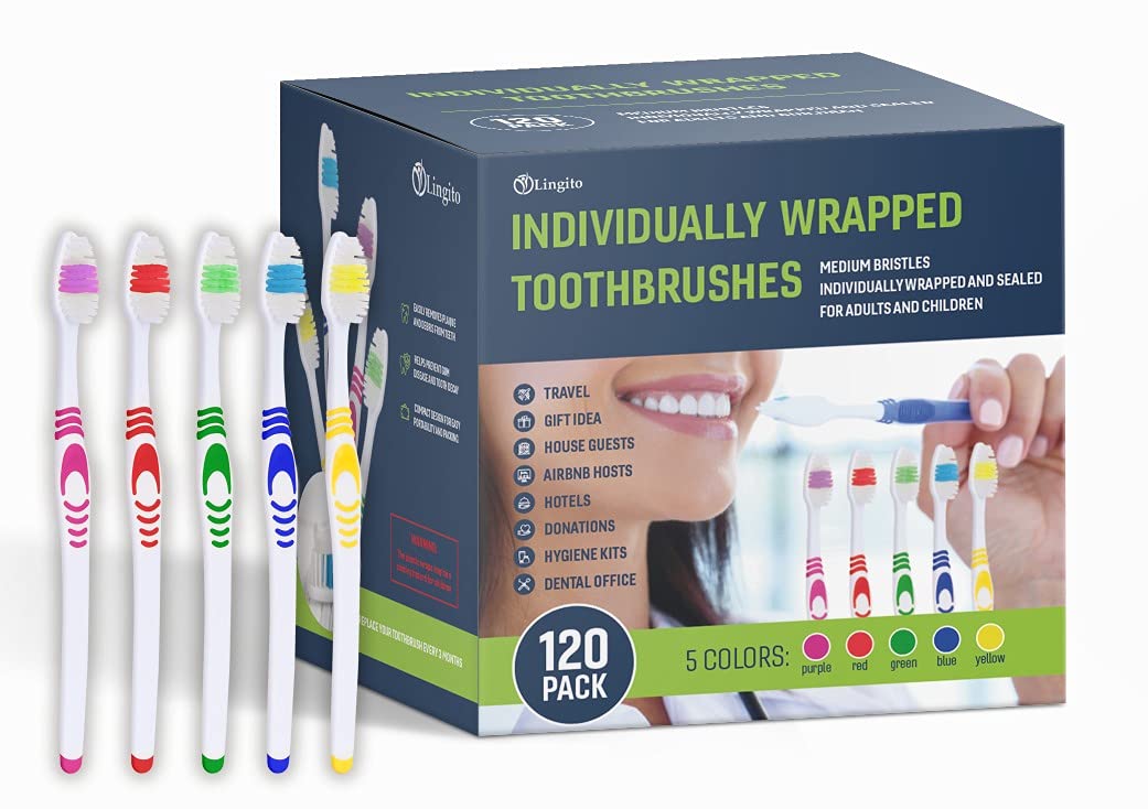 Amazon.com : Bulk Travel Toothbrushes, Individually Wrapped Portable ...
