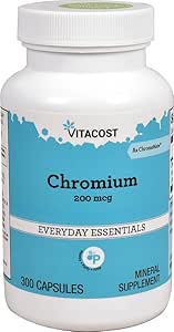 Amazon.com: Vitacost GTF 多菸鹼酸鉻 - 200 微克 - 300 粒膠囊 : 健康與家庭