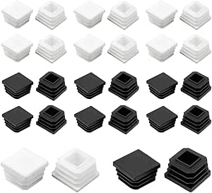 TRKETK 28 Pcs Square Plastic Plugs, 1 Inch(25mm) Square Tube End Cap ...