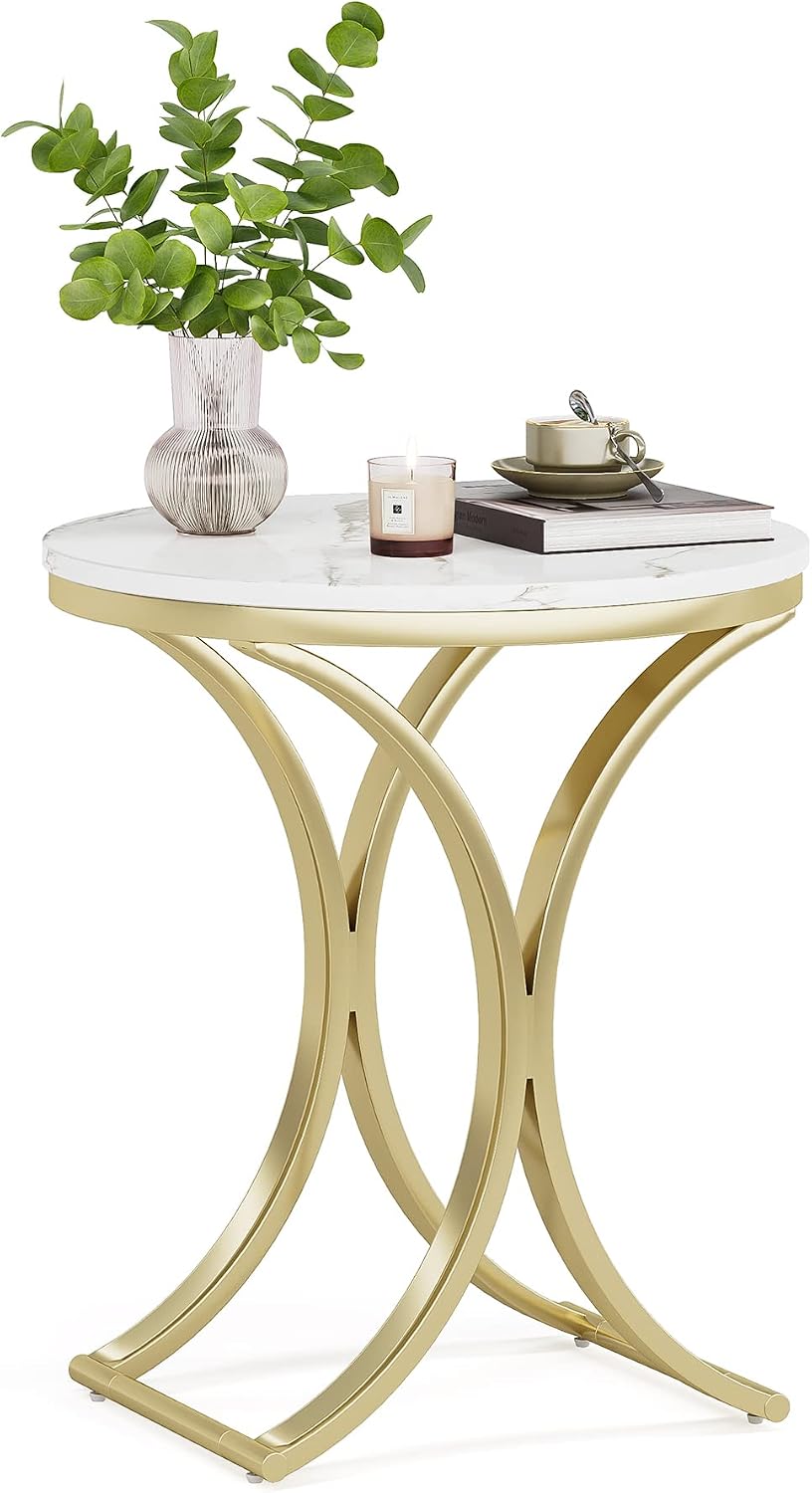 Amazon.com: LITTLE TREE Side Table Round End Table Modern Small Accent ...