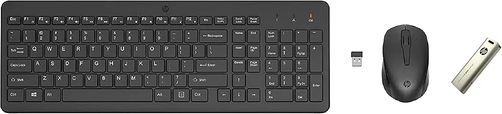 Hp 330 Wireless Black Keyboard And Mouse Set With Numeric Keypad 2 4ghz Wireless Connection And