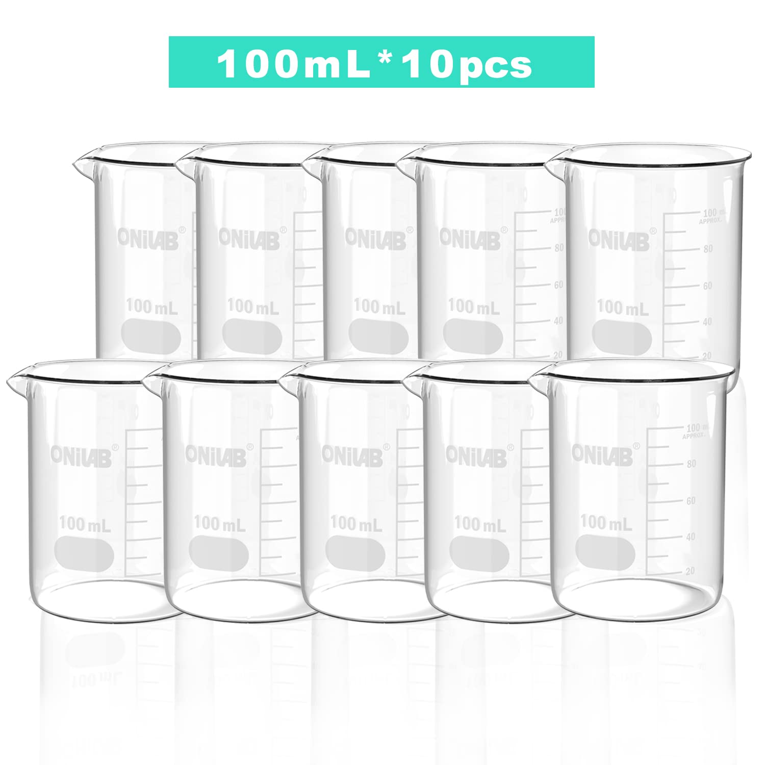 Snapklik.com : ONiLAB Scientific Glass Beakers Shot Glass, Vol. 100ml ...