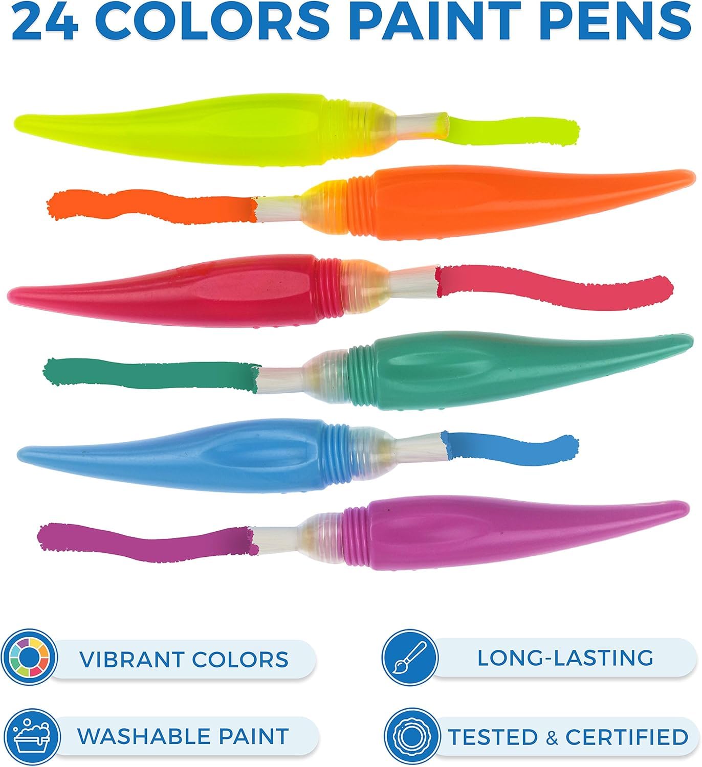 Snapklik.com : KEFF 24 Vibrant Colors Squeeze N Brush Washable Paint ...